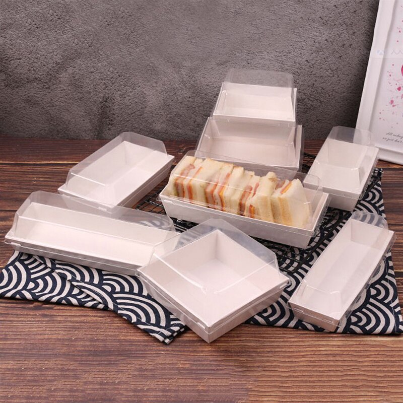 10PCS/lot White Kraft Paper Cake Box With Transpar... – Grandado