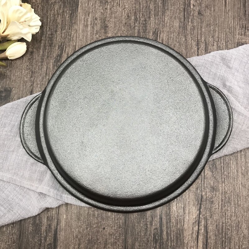 Cast iron corrugated round frying pan steak frying... – Grandado