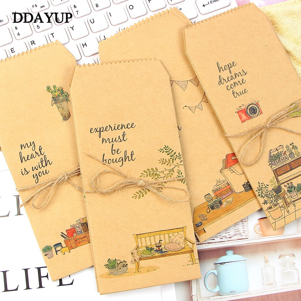 10Pcs/lot Kraft Paper Envelope Cute Cartoon Child ... – Grandado