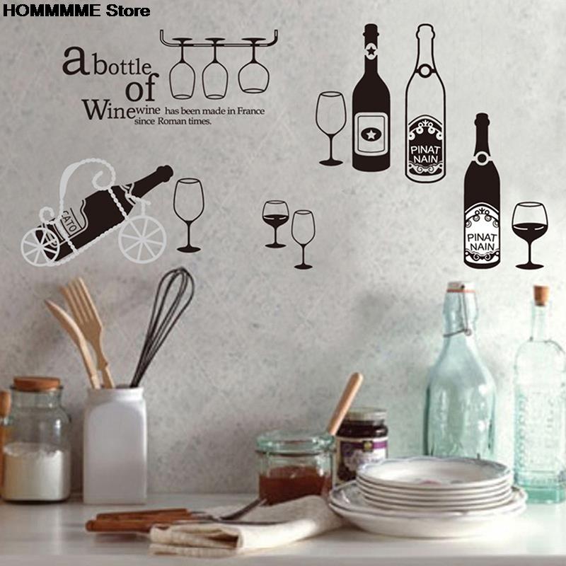 Cupboard Wardrobe Decal Wine Bottle Wall Stickers ... – Vicedeal