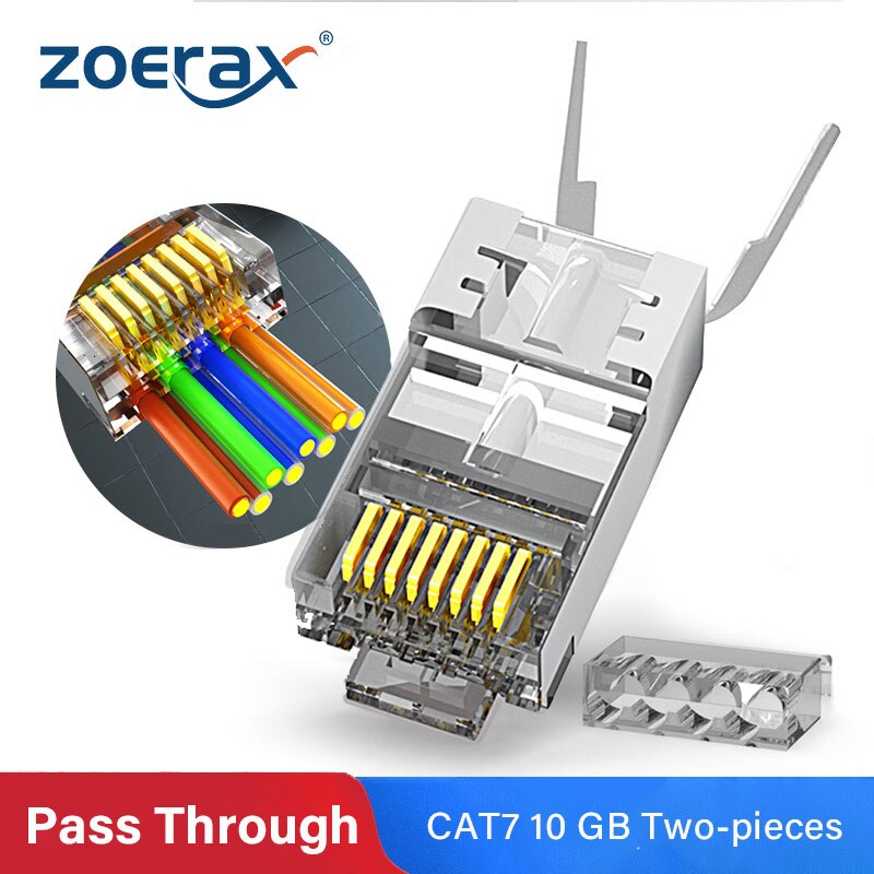 Zoerax CAT8 CAT7 Rj45 Connector 50U CAT6A Uiteinde... – Vicedeal