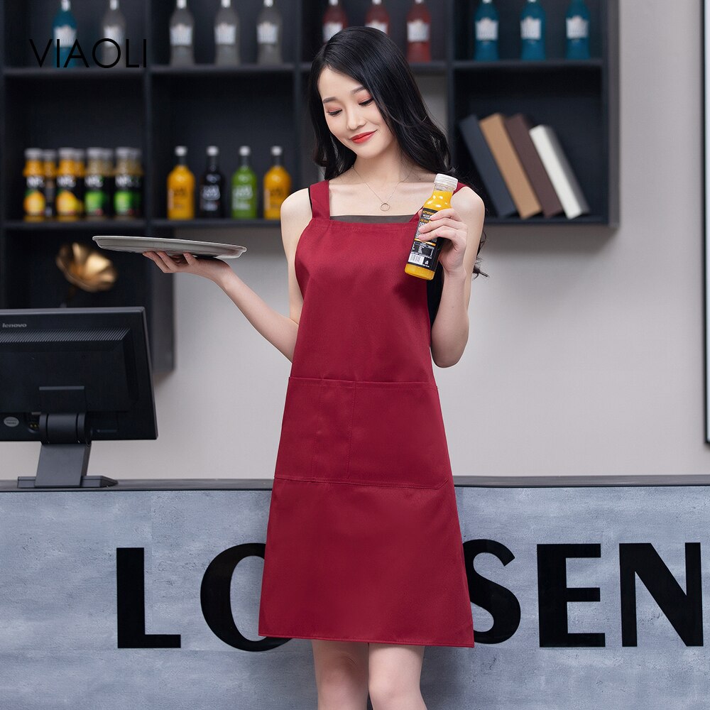 Monochrome double shoulder strap apron unisex kitc... – Grandado