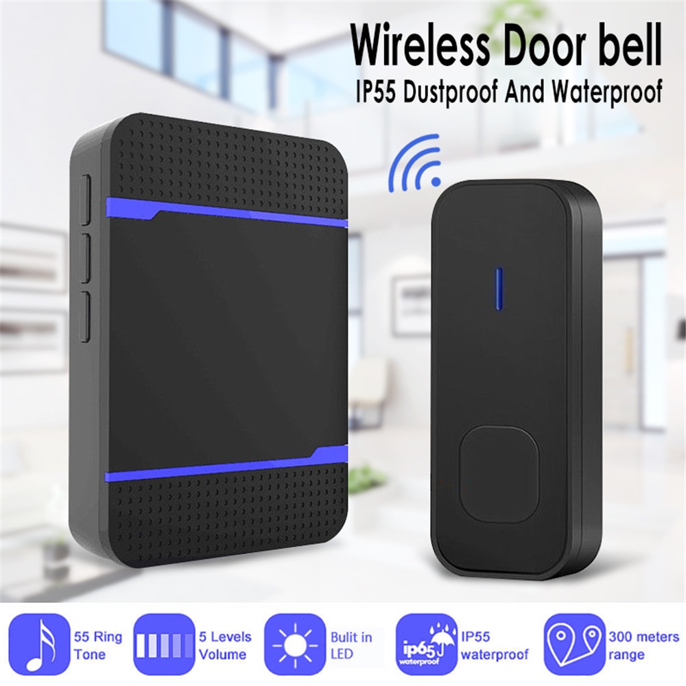 EU/AU/UK/US Plug Wireless Doorbell Waterproof IP55... – Vicedeal