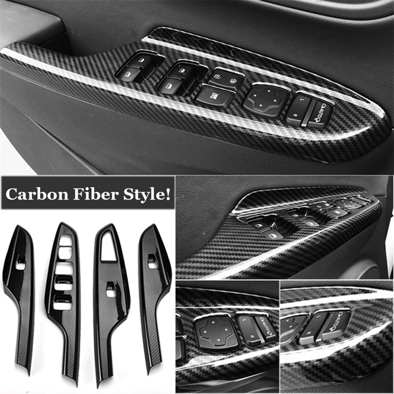 Car Armrest Carbon Fiber Door Window Switch Cover ... – Grandado