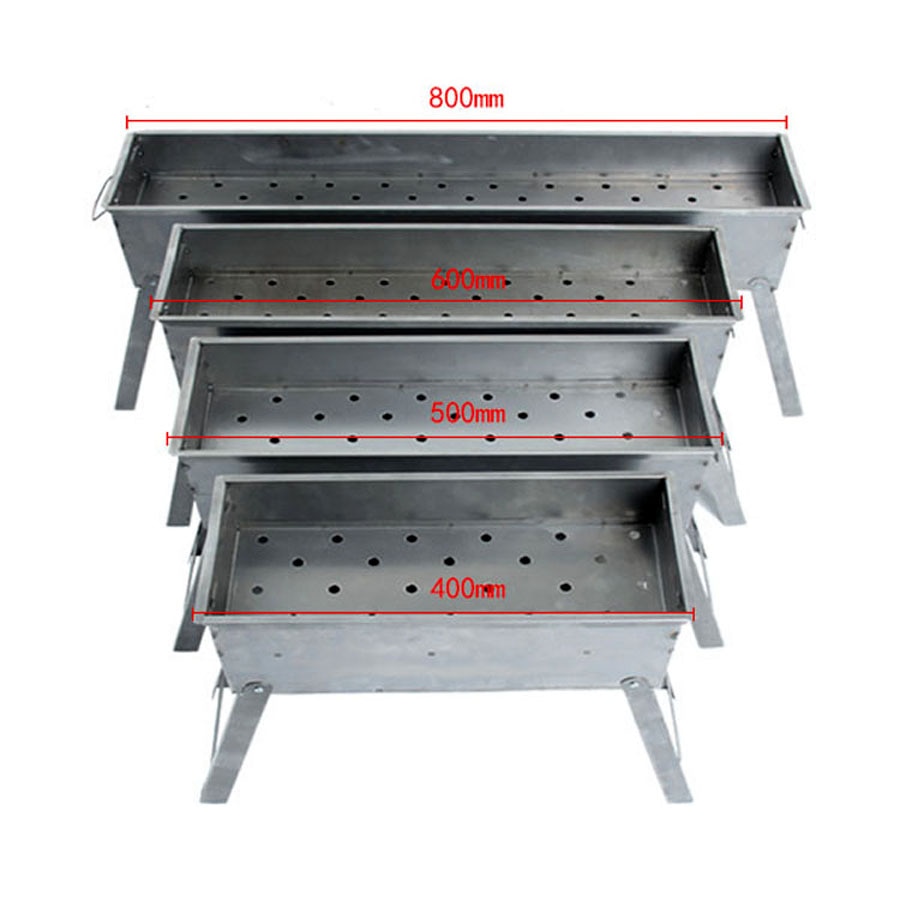 Durable camping portable iron bbq grill charcoal b... – Grandado