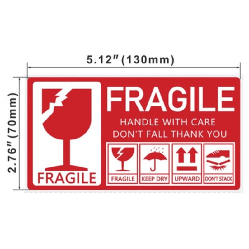 Label roll type fragile product warning sticker, c... – Grandado