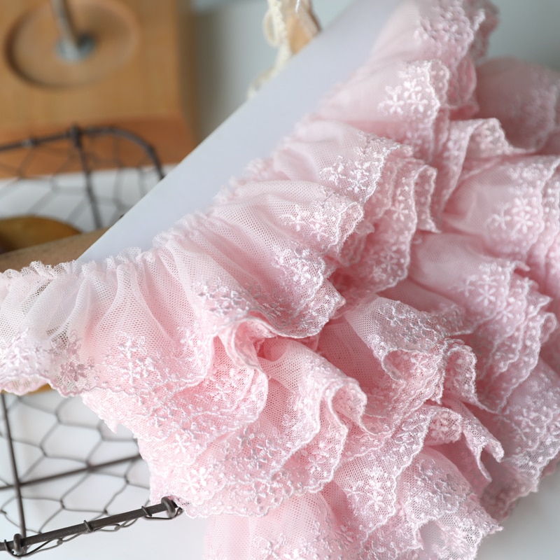 1meter Single Layer Frilled Embroidery Cloth Lace ... – Vicedeal