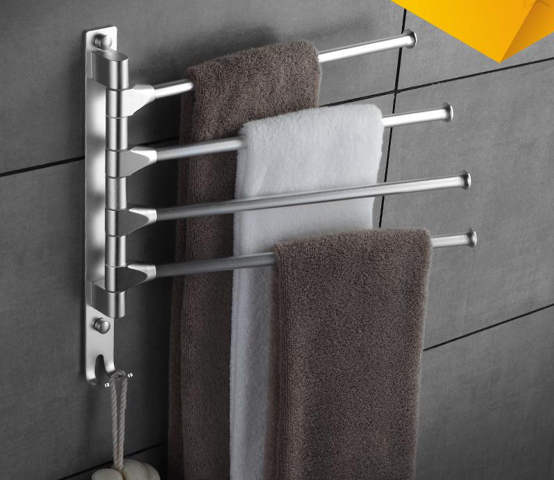 Space Aluminum Rotary Towel Rack, Bathroom Bar Dou... – Grandado