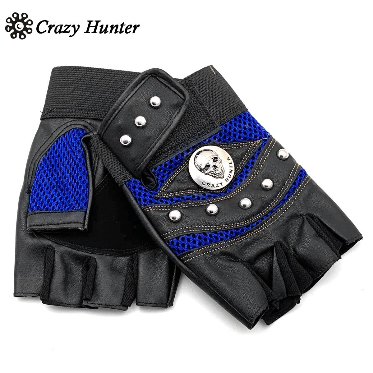 Skull Studded Gloves Punk Motorcycle Car Biker Men... – Grandado