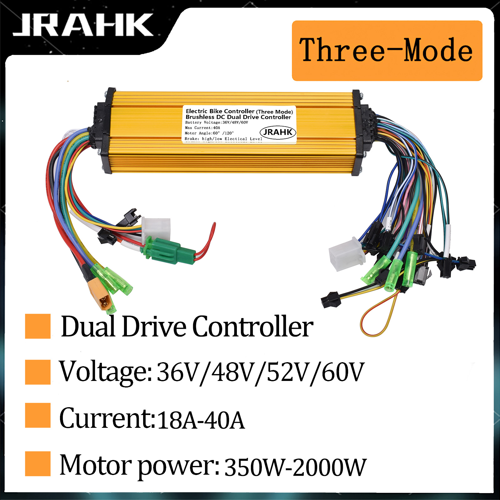 JRAHK BLDC Controller 36V-60V Sine Wave Dual Drive... – Grandado