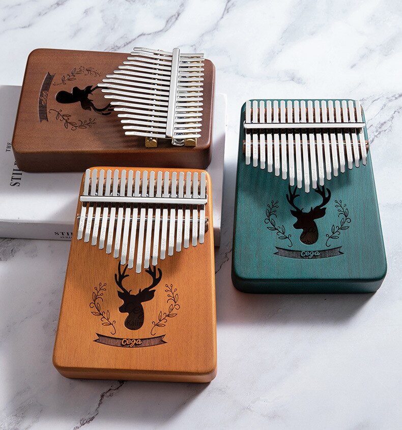 Kalimba 17 keys mahogany body thumb piano 17 Thumb... – Grandado