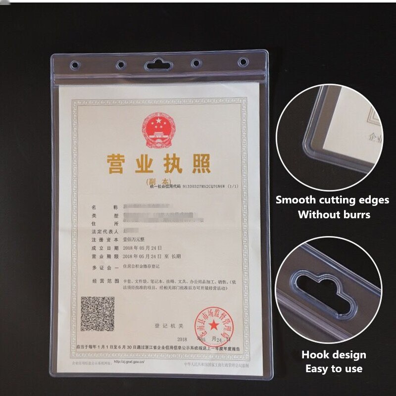 A4 Clear PVC Waterproof Resealable Zip Type Card H... – Grandado