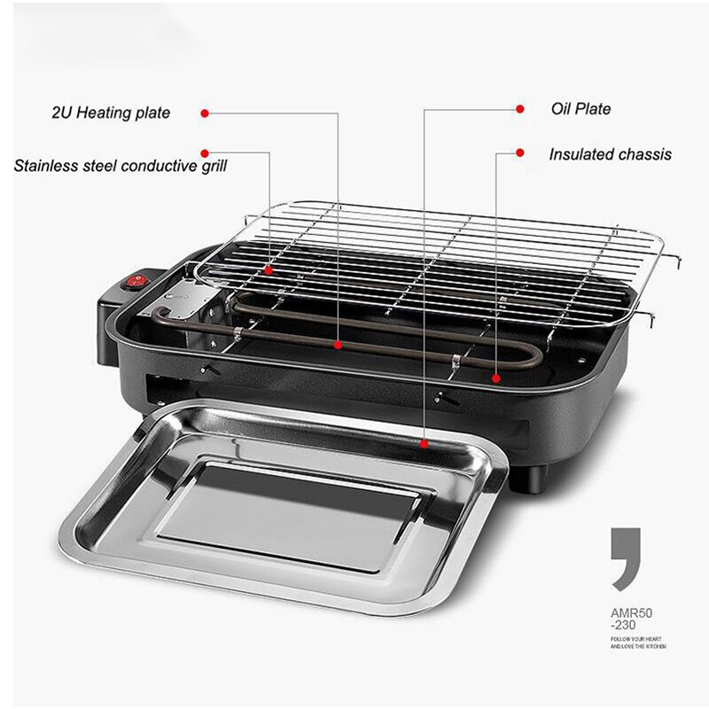 Elektrisk grille røykfri elektrisk panne grille bb... – Grandado