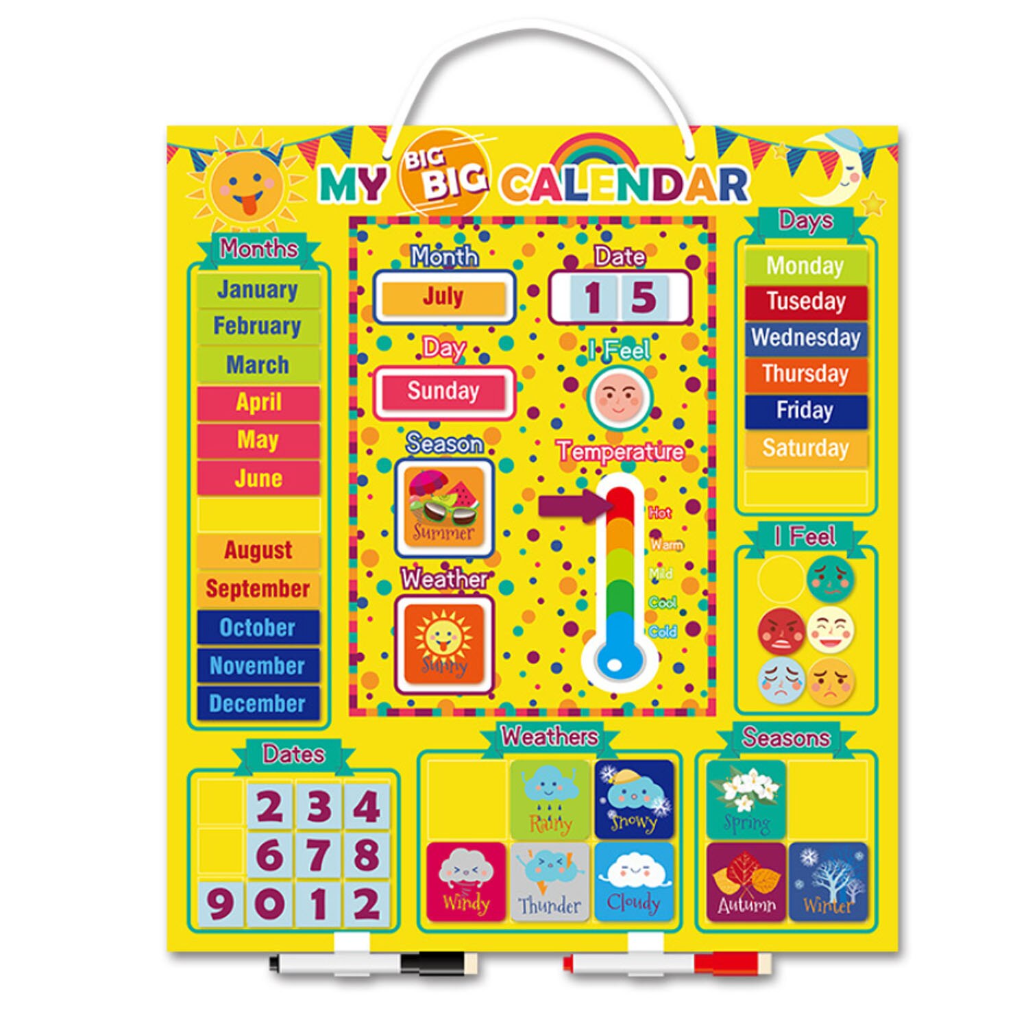 Magnetic Calendar Chart Board Days Dates Months Mo... – Grandado