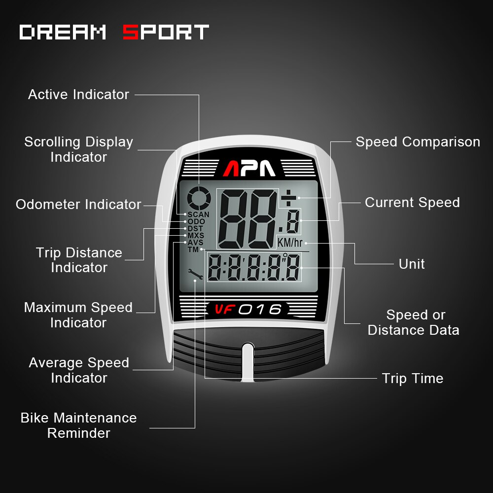 Dream Sport Fietscomputer Wired Kilometerteller, N... – Vicedeal