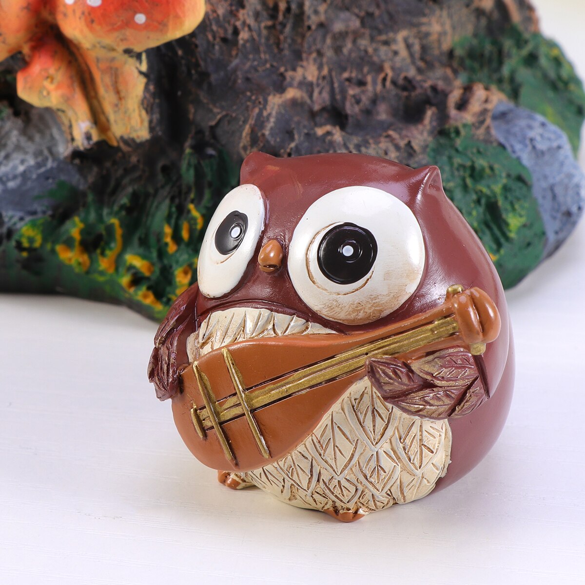 1pc harpiks håndverk ugle form dekorativ unik tegn... – Vicedeal