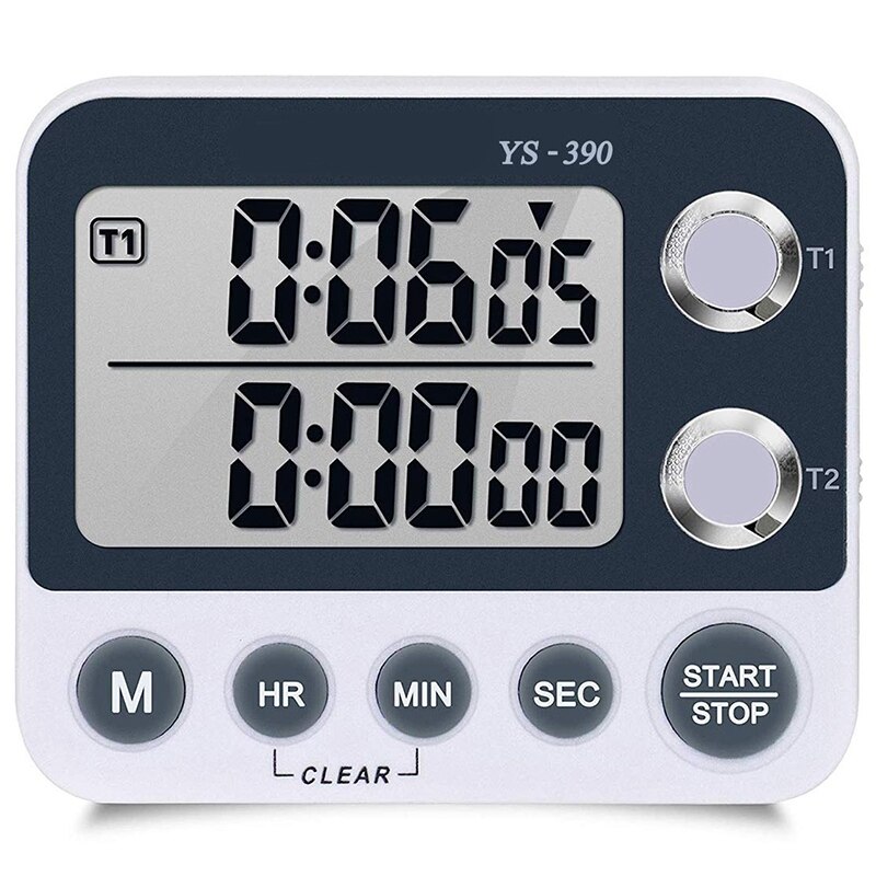 YS White Gray YS-390 Digital Double Kitchen Timer,... – Grandado