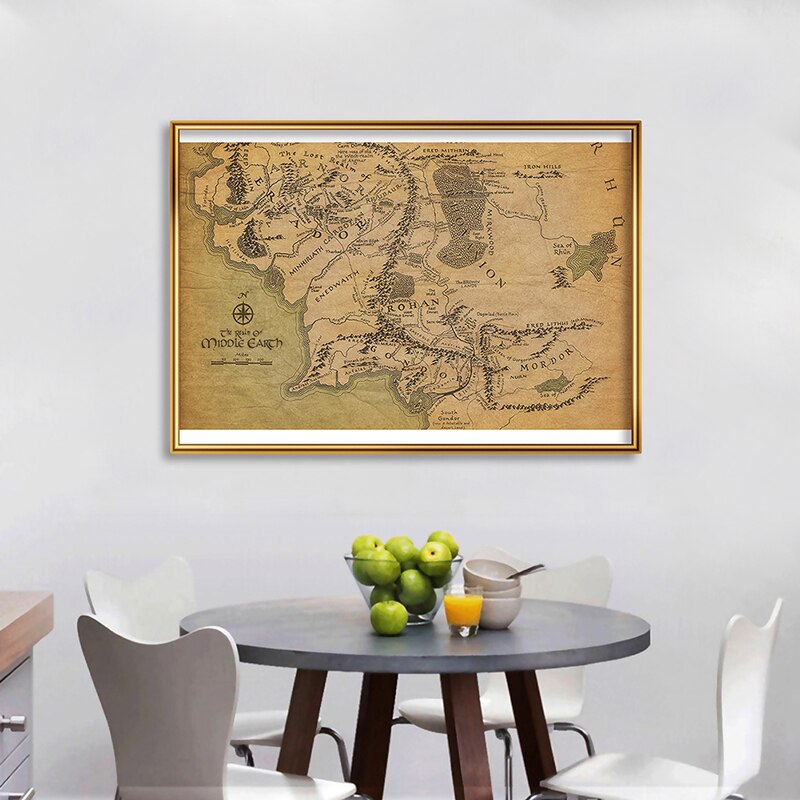 51*36cm Vintage Map Kraft Paper Poster Canvas Pain... – Grandado