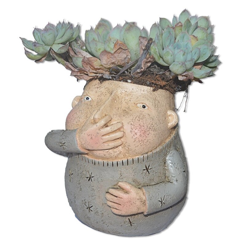 Cute Pinch Nose Flower Pot Succulent Figurines Pla... – Grandado