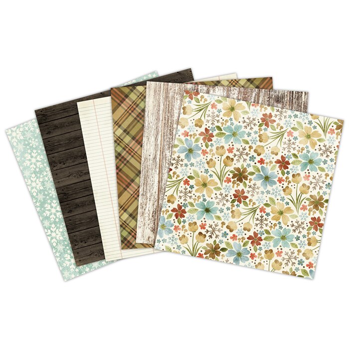 Snow day Scrapbooking paper pack of 24 sheets hand... – Grandado