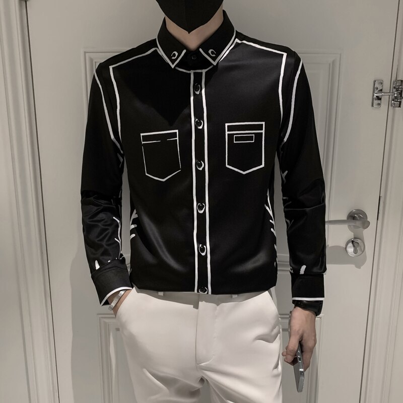 Chemise Homme De Luxe Lange Mouwen Casual Slim Smo... – Vicedeal