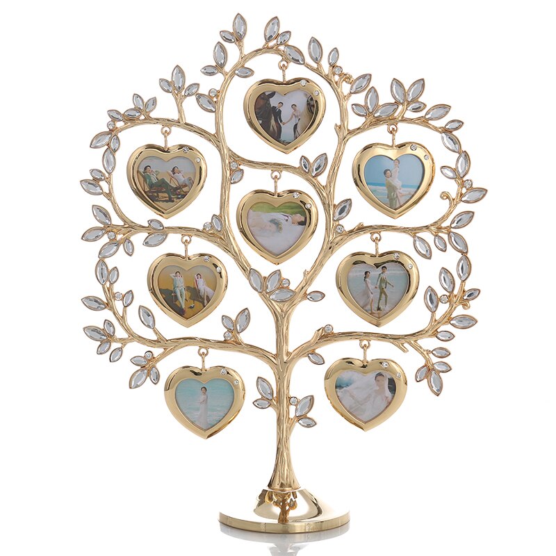 LASODY Rhinestone Family Tree Picture Frame Heart ... – Grandado