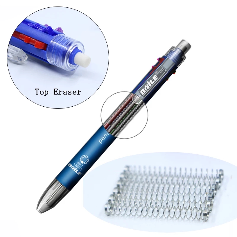6 In 1 Multicolor Roll Ball Pen Set with Refills L... – Grandado