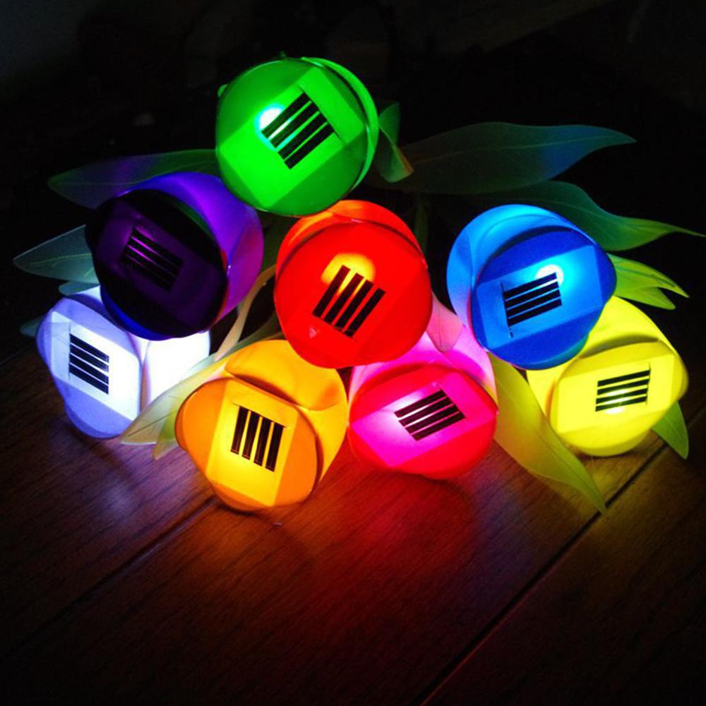 Solar Light Solar Tulip Flower Lamp Multi-Color LE... – Grandado