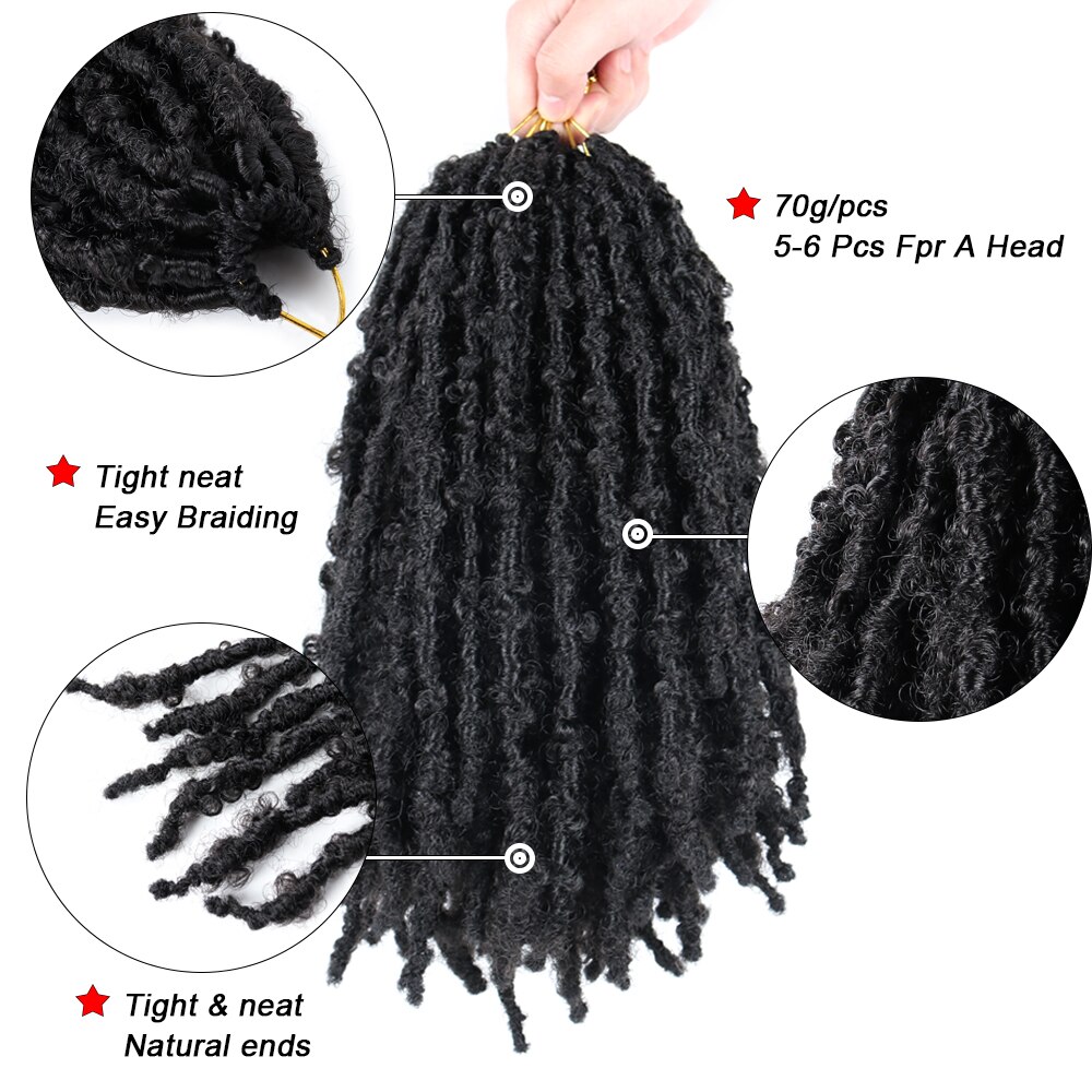 14 inch Butterfly Locs Crochet Hair Bob Butterfly ... – Grandado