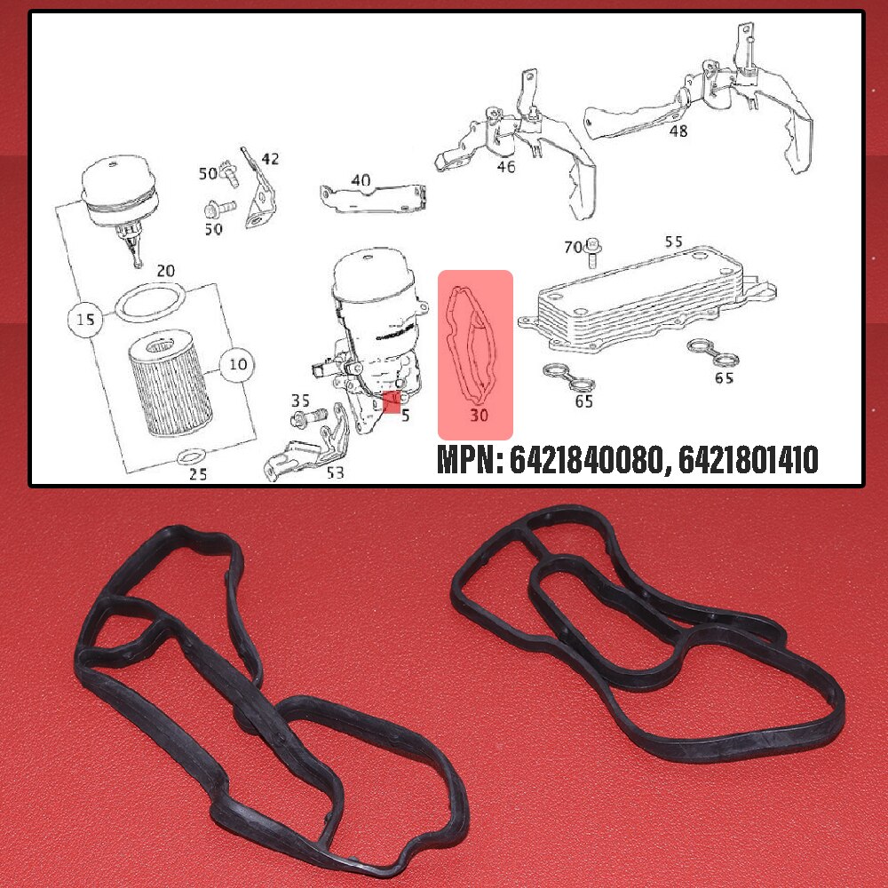 JEAZEA 2x Rubber Oil Filter Housing Gasket 6421840... – Grandado