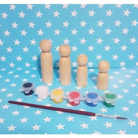 Wood Painting Set 6 Color Paint and Brush Included... – Grandado