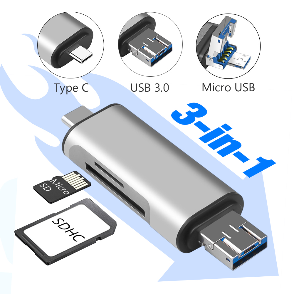 Usb 3.0 Micro Usb Type C Kaartlezer Sdhc Sd Tf Mic... – Vicedeal