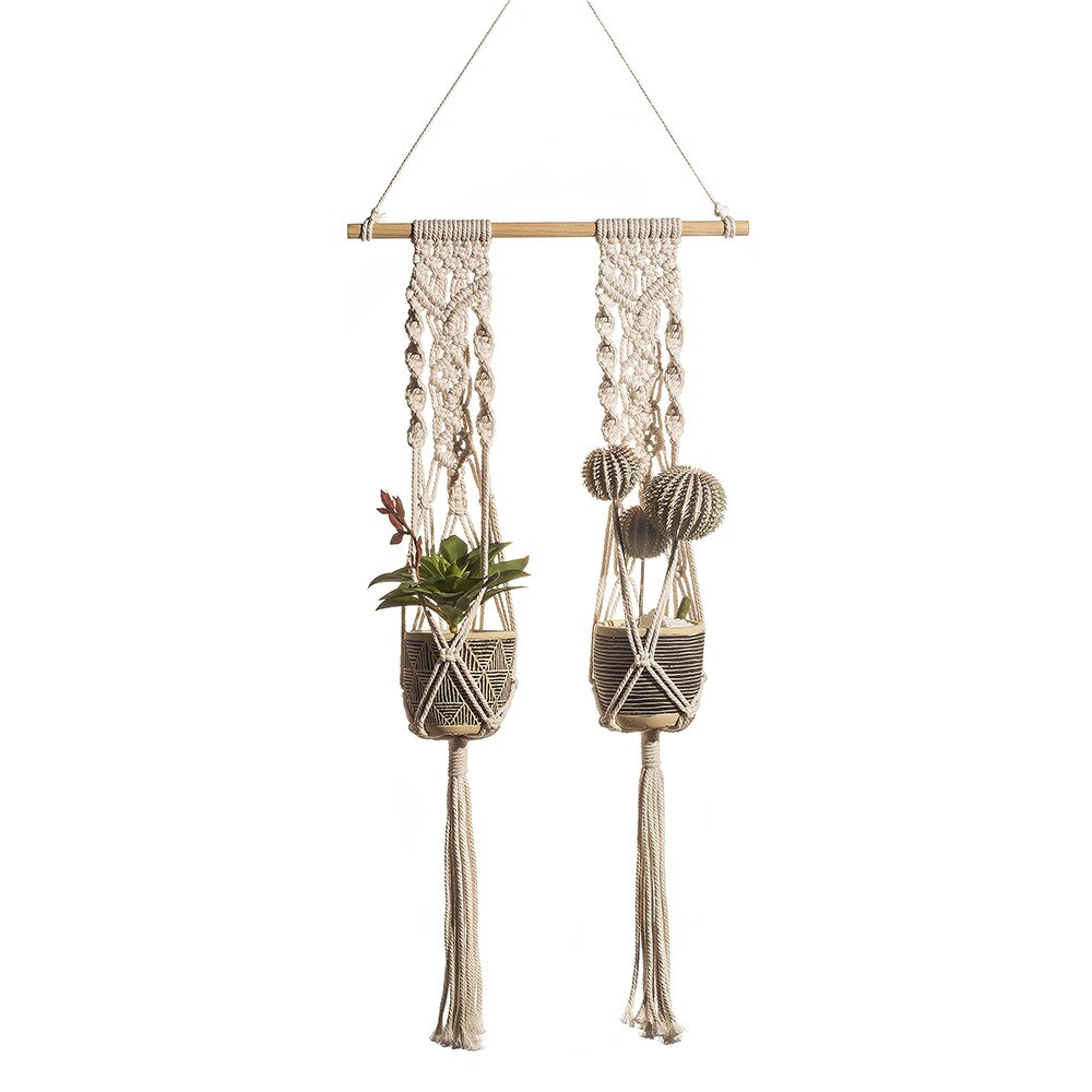 Hand Geweven Kant Bloempot Decoratie Hanger Opknop... – Grandado