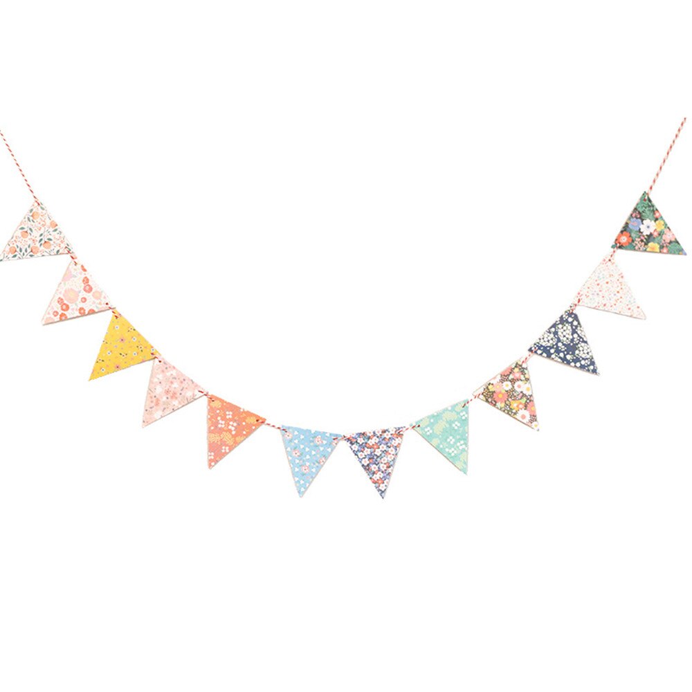 12 stk vintage blomsterprint flag 12*13cm bunting ... – Grandado