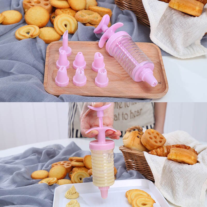 Silicone Mold Cake Tools Pink Biscuit Cookie Press... – Grandado