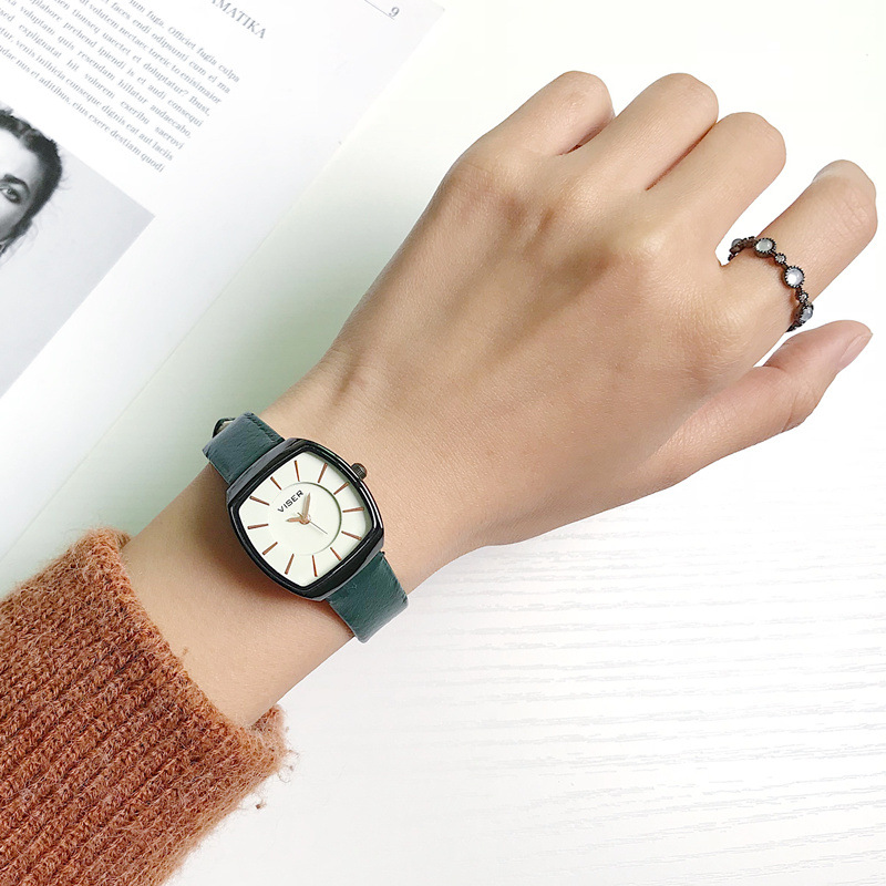 Simple vintage leather women watches square female... – Vicedeal
