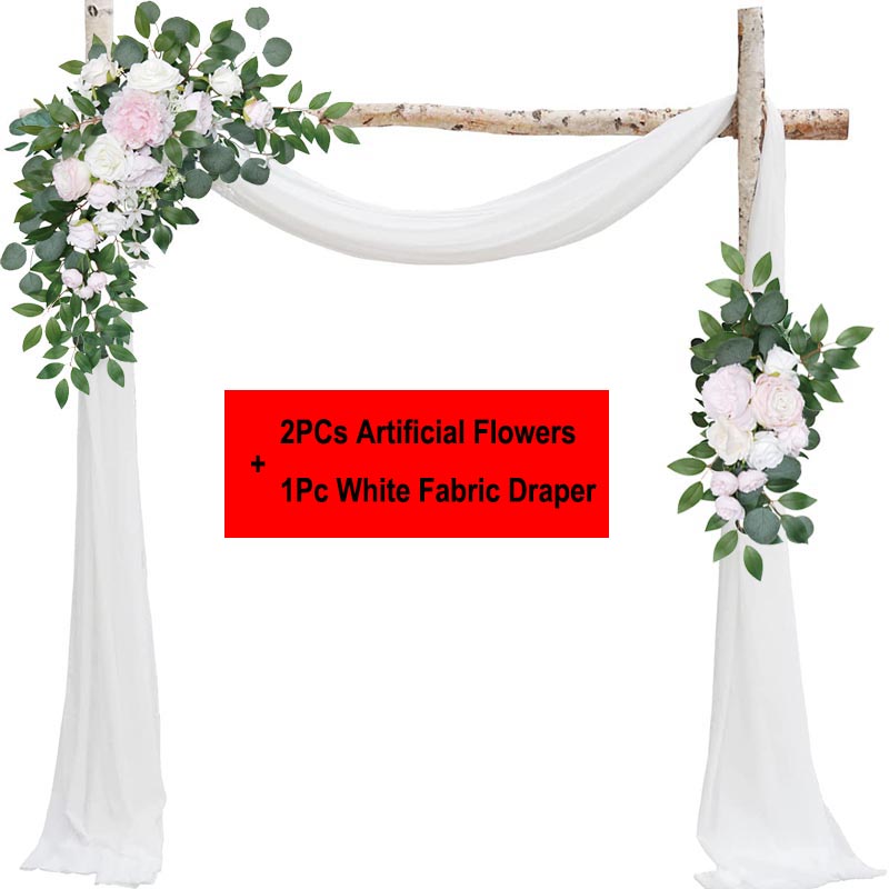Bruiloft Boog Bloemen Kit 2 Stuks Ivoor Kunstmatig... – Vicedeal