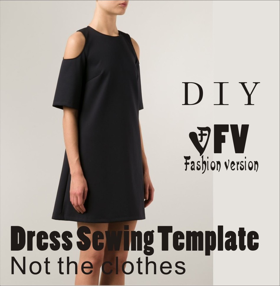 Dresses Sewing Pattern Template Cutting drawing Cl... – Vicedeal