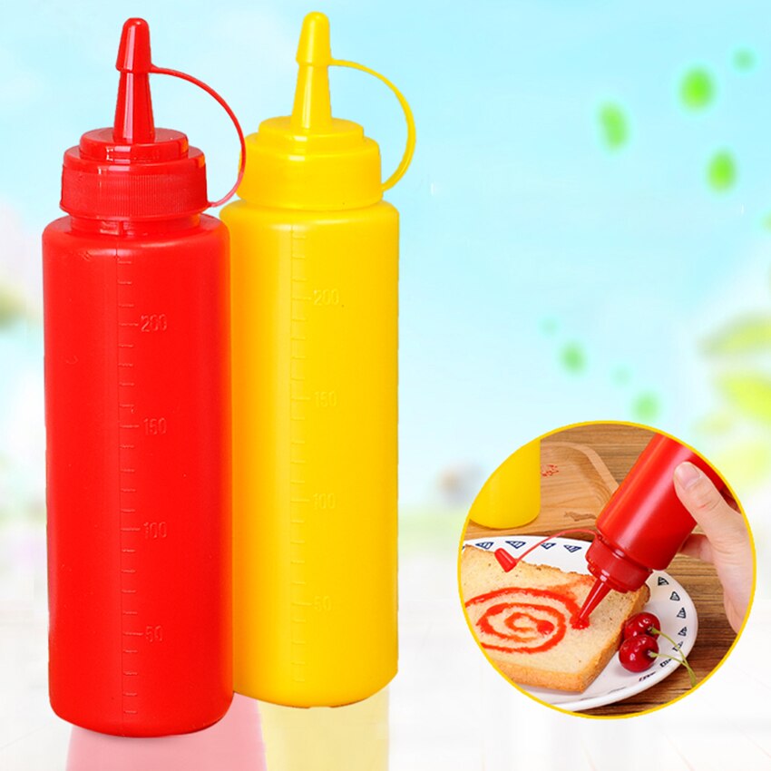 Ketchup Mustard Mayo Sauces Olive Oil Bottles Sque... – Grandado