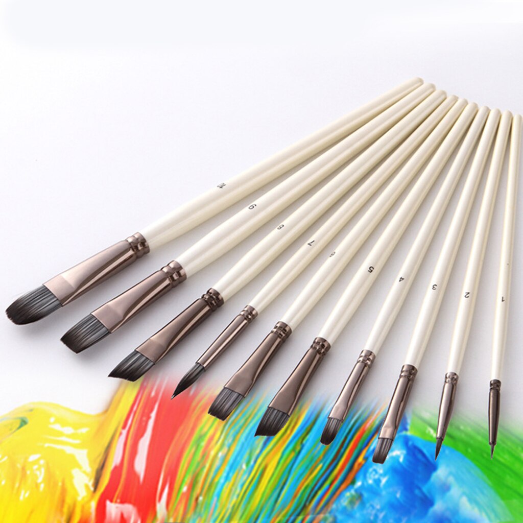 10pcs Artist Paint Brushes Set Acrylic Oil Waterco... – Grandado