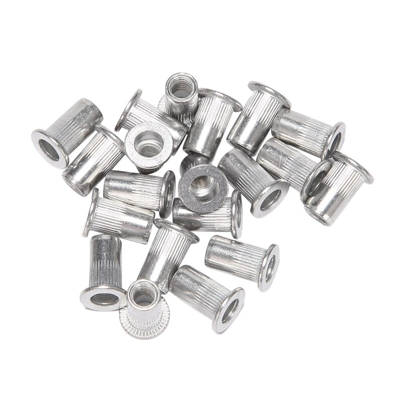 M5 Aluminum Flat Head Rivet Nut Insert Nuts Silver... – Grandado