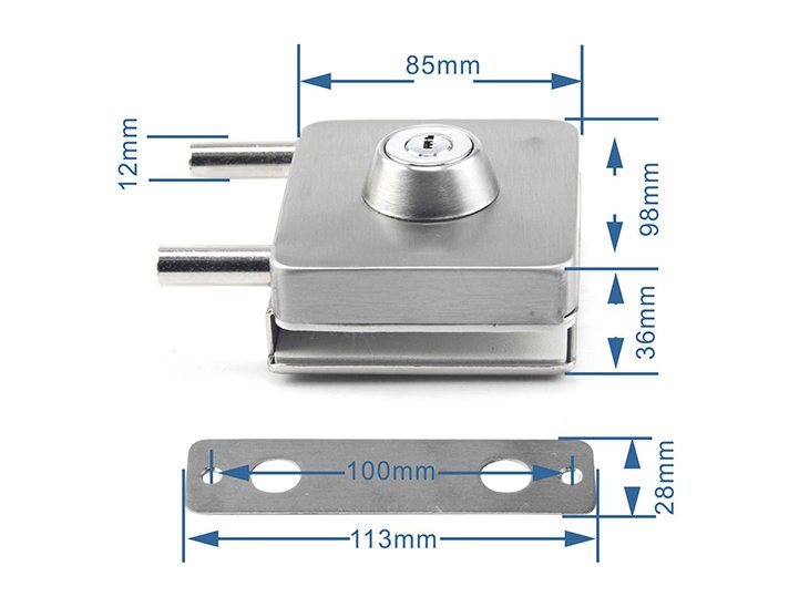 single glass swing push lock key lock with keys fo... – Grandado