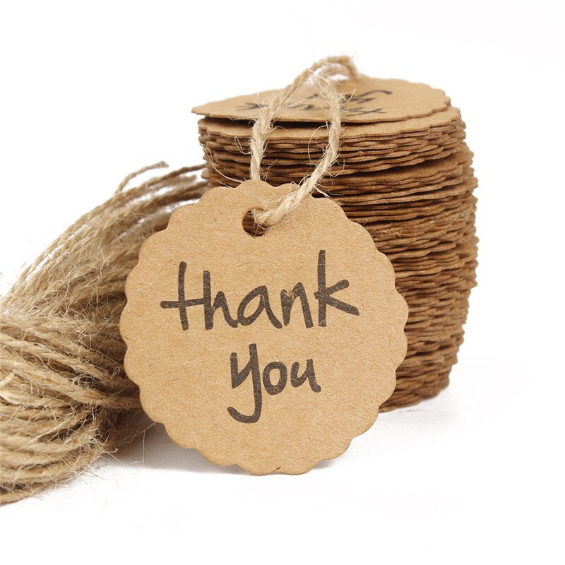 100pcs 40mm Round Scalloped Kraft Paper Card Tag D... – Grandado