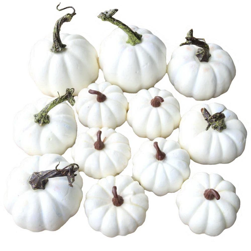 Gresorth 12 st konstgjorda pumpor vit pumpa höst h... – Vicedeal