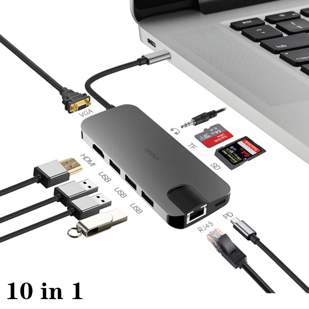 Usb C Hub Multi Usb 3.0 Hub Tf Sd Reader Hdmi Adap... – Grandado