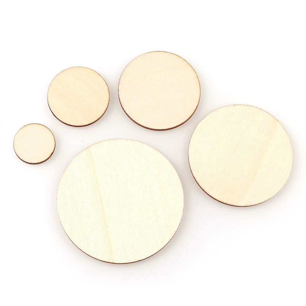 20-60mm 1 Pack Nature Unfinished Wood Chip Round P... – Vicedeal