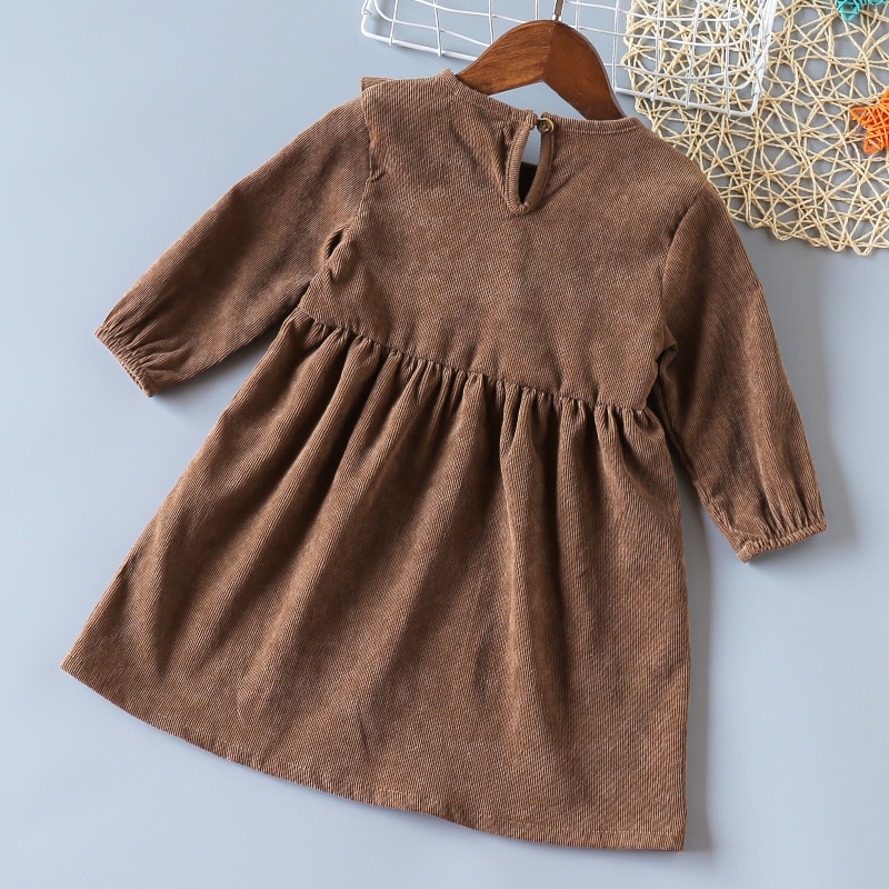 Sodawn Short Sleeve Girl Dress Brown Kids Clothes ... – Grandado