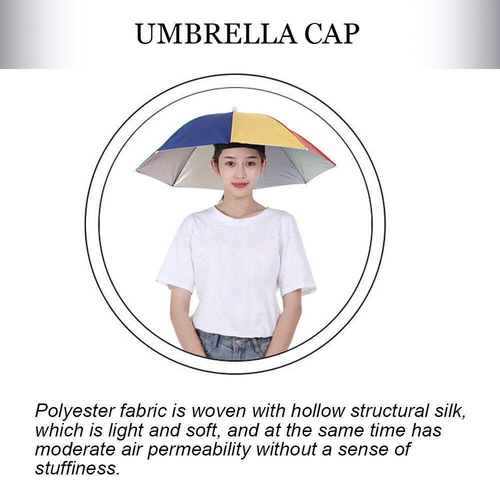 Draagbare Head-Mounted Paraplu 65Cm Zonnescherm Li... – Grandado