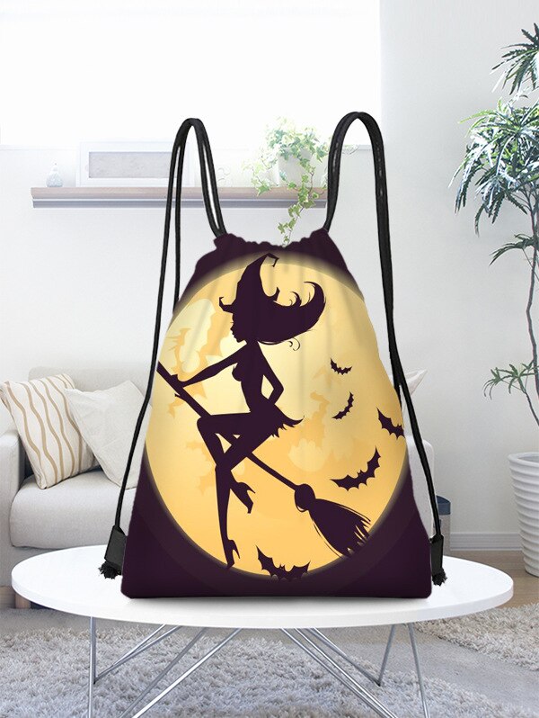 Broom witch style storage bag tied polyester draws... – Grandado