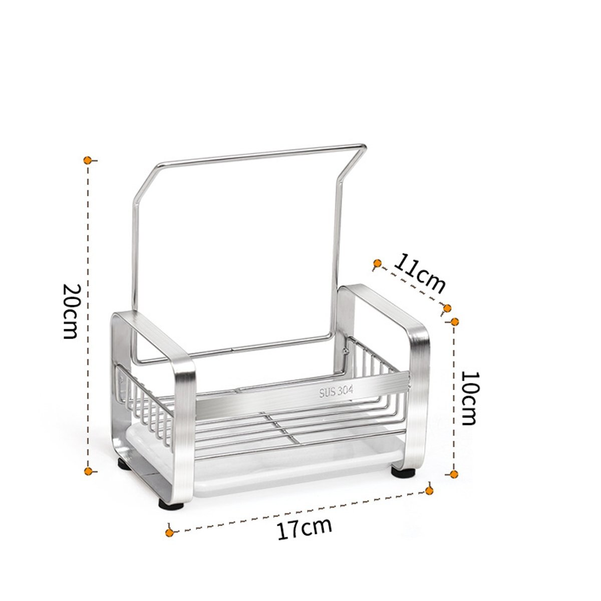 Stor svampholder kjøkkenvask caddy rack stativ rus... – Vicedeal